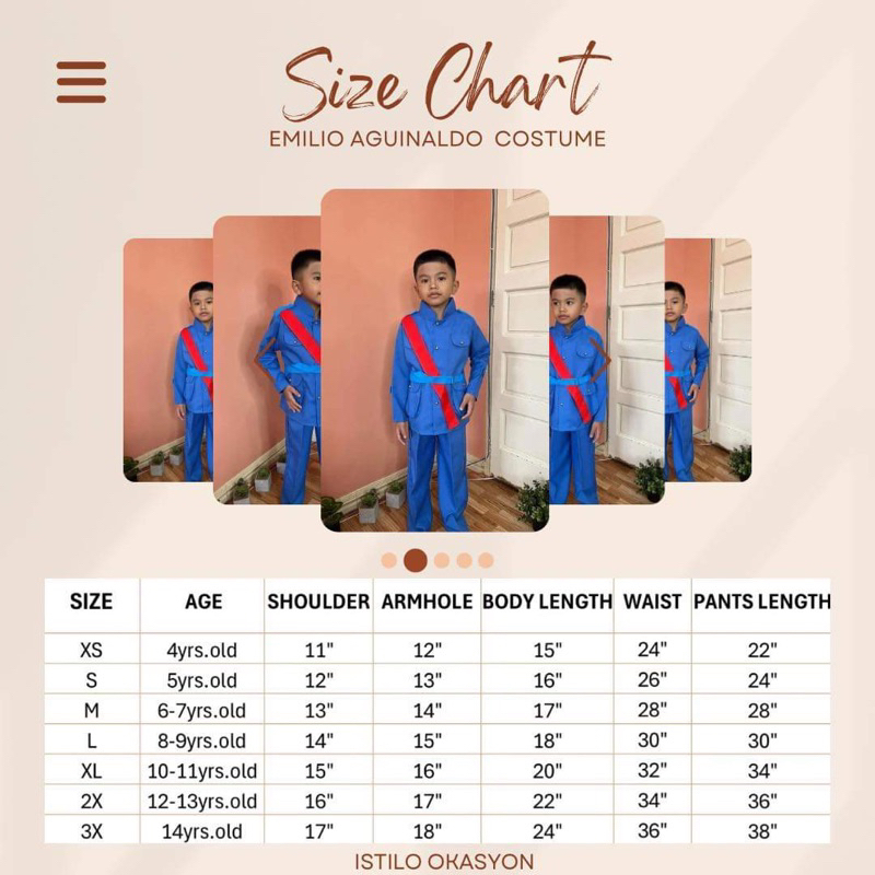 EMILIO AGUINALDO Costume for Kids - Buwan ng Wika Costume | Shopee ...