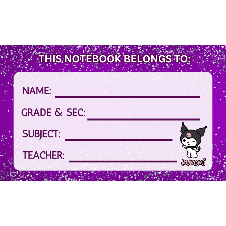 Character name sticker/Label sticker/Student Label Sticker for notebook ...