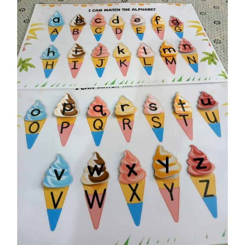 Ice Cream Alphabet Matching for Toddlers Learning to Recognize Letters ...