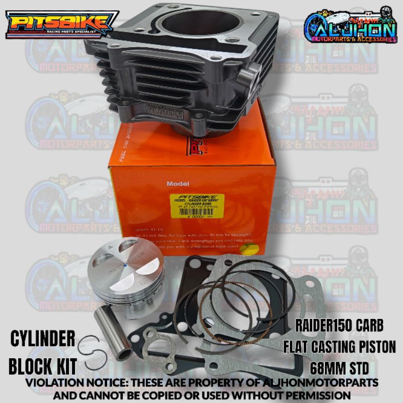 PITSBIKE RAIDER 150 CARB 68MM CYLINDER BLOCK | Shopee Philippines