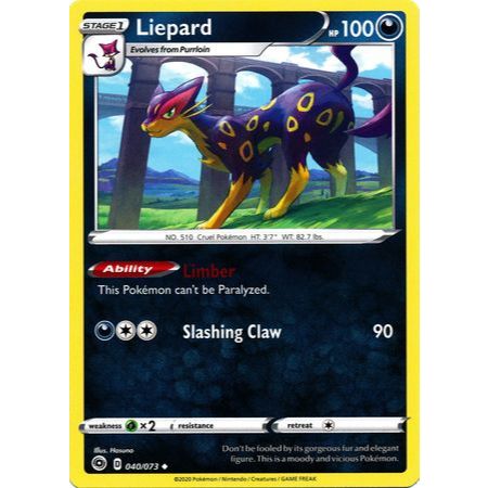 Pokemon TCG - LIEPARD 040/073 Uncommon - Champion's Path | Shopee ...