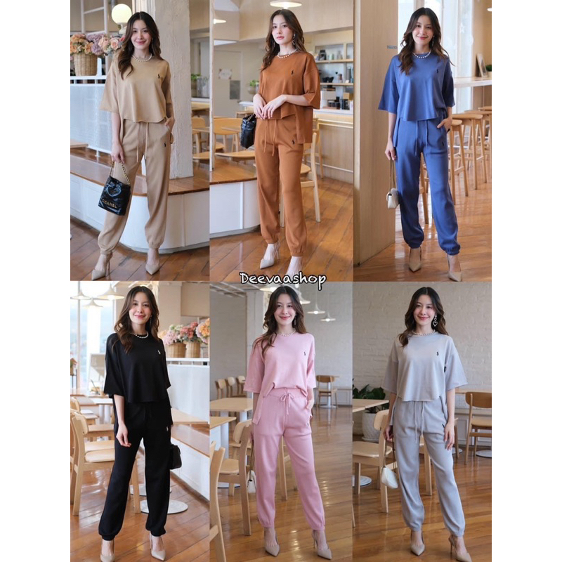 Only.Fashion Knitted Terno Jogger Pants # 3526 | Shopee Philippines