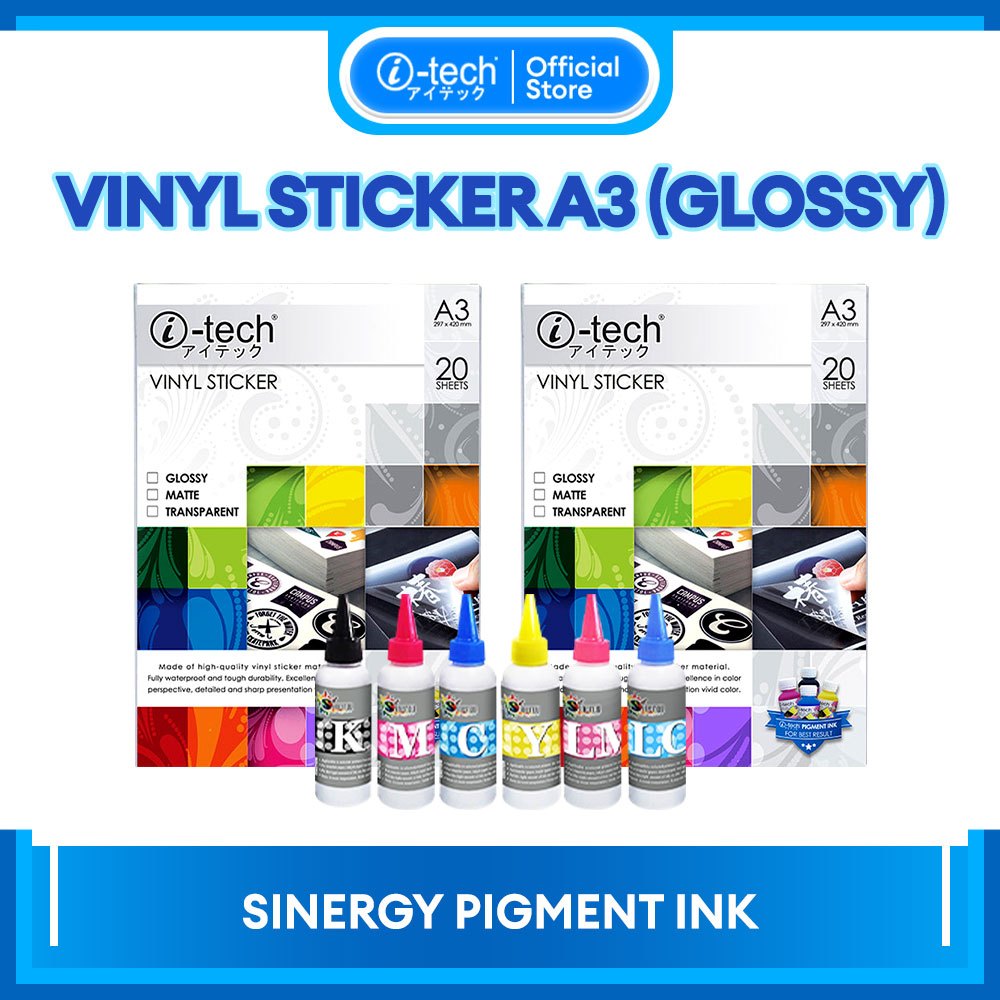 I-tech Bundle Vinyl waterproof sticker A4 / A3 (Glossy/Matte ...