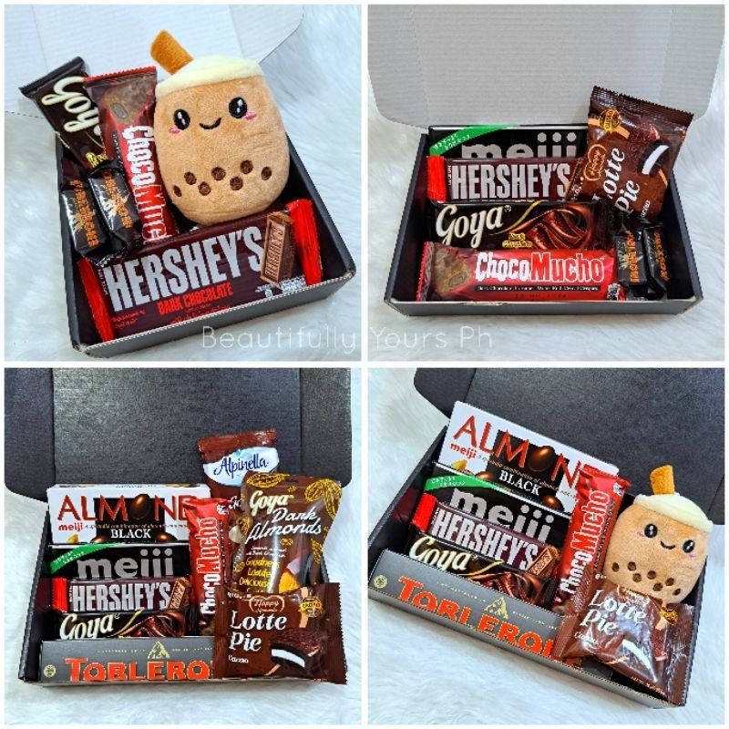 Dark Chocolate Milktea Gift Box for all Occasion Chocolate Gift Set ...