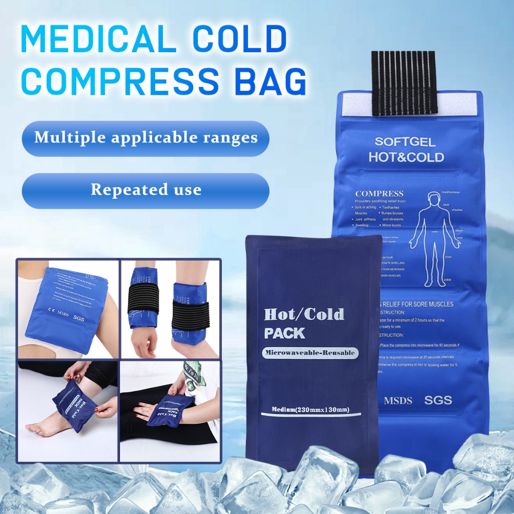 Reusable Hot and Cold Gel Ice Packs, Sports sprain Ice Strap Bag ...