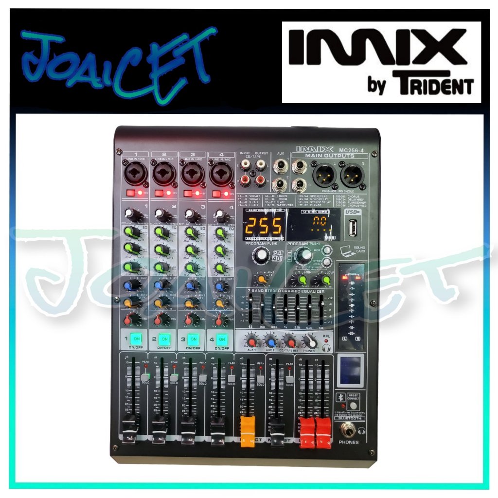 IMIX MC256 - 4/6/8 CHANNEL MIXING CONSOLE & AUX PATHS EFFECTS PROCESSOR ...