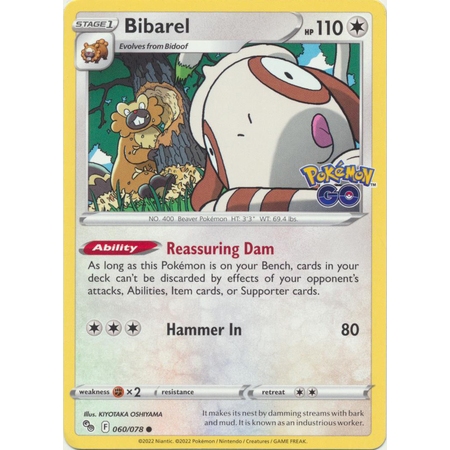 Pokemon TCG - BIBAREL 060/078 Common - Pokemon GO | Shopee Philippines