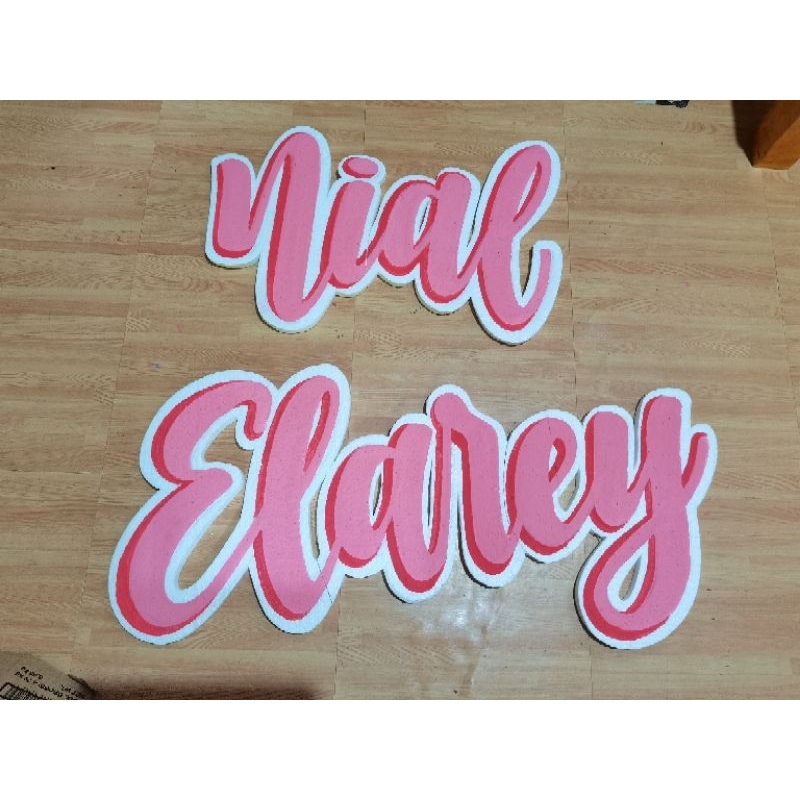 styro cut out PAINTED cursive style 10inches(initial) | Shopee Philippines