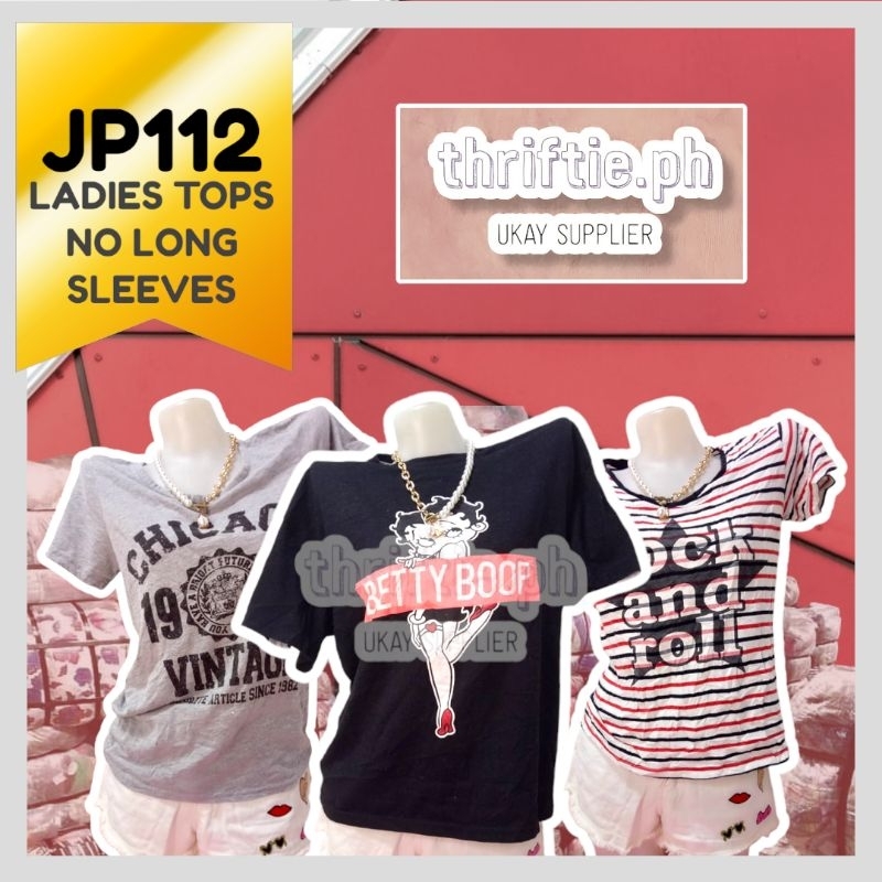JP112 LADIES TOPS (NO LONG SLEEVES) JAPAN BALE UKAY UKAY BULTO | Shopee Philippines