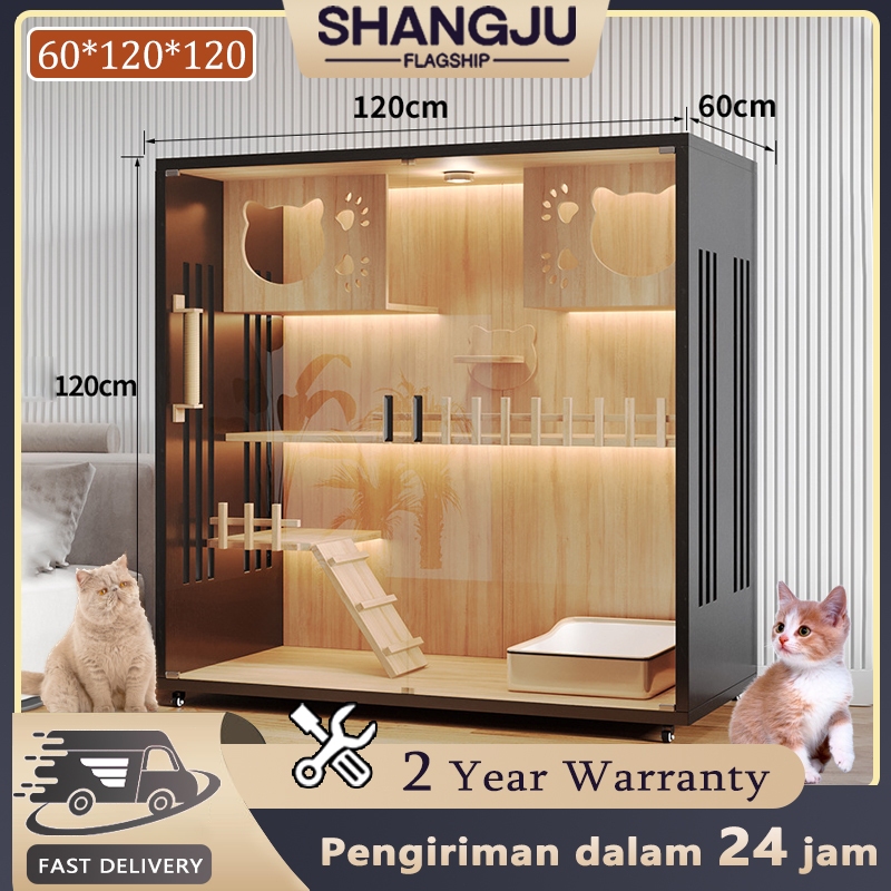 Cat cottage solid wood cat cage cat house home cat litter display ...