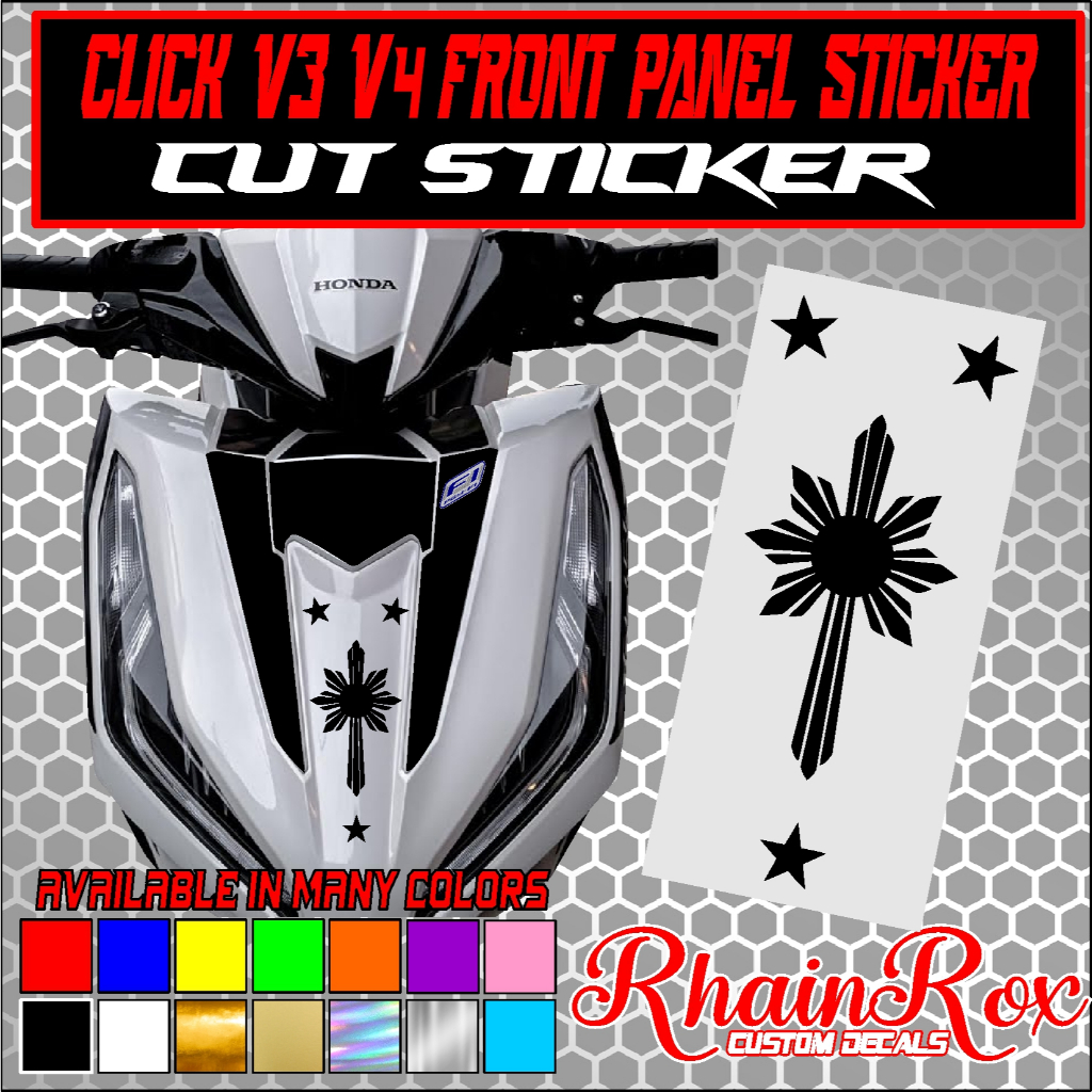 front panel sticker for honda click v3 v4 machine cut diecut | Shopee ...