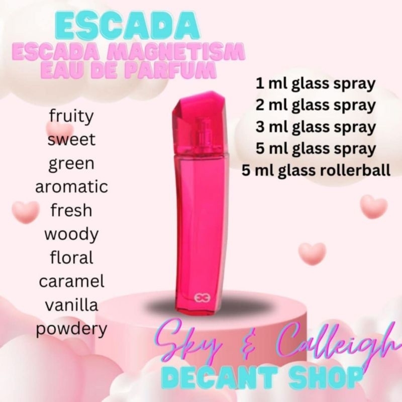 Sample Bottles Authentic Perfume Collection Escada Magnetism EDP 1-5ml ...