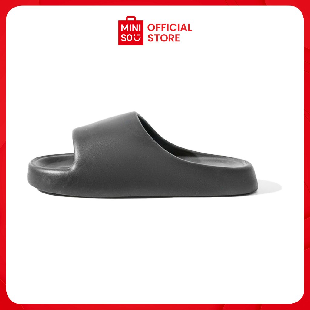 MINISO Q-struct Series Men's Fashion Slippers (Black,43-44) | Shopee ...