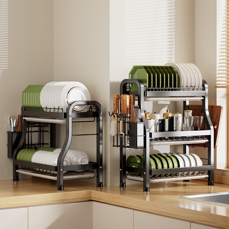 Multi-Function 3-Layer Dish Rack Kitchen Storage Rack Sink Dinner Plate ...