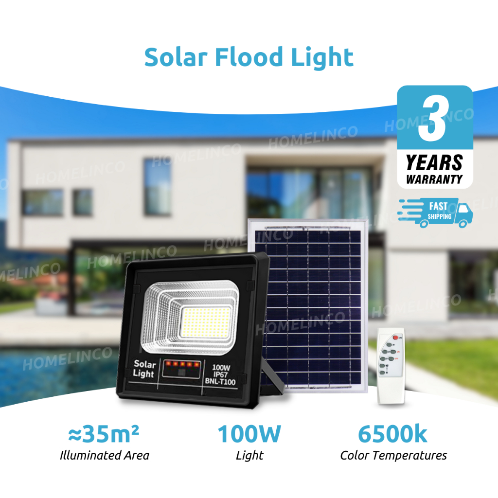 Solar LED Flood Light 100W IP67 Waterproof solar flood light with ...