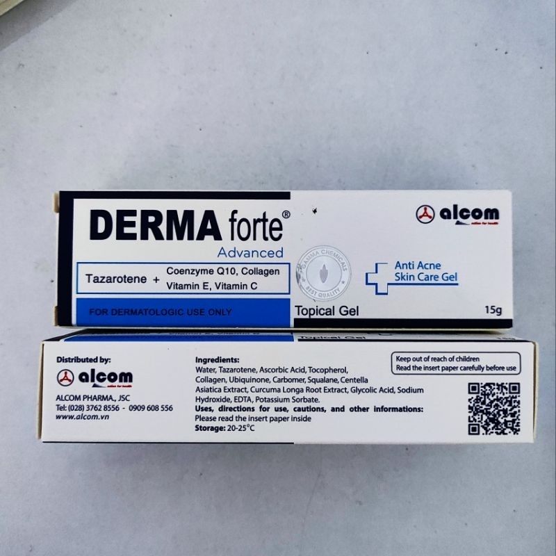 Derma Forte Advanced Topical Gel 15g - Anti-Acne & Anti-Aging with Tazarotene, CoQ10, Collagen ...