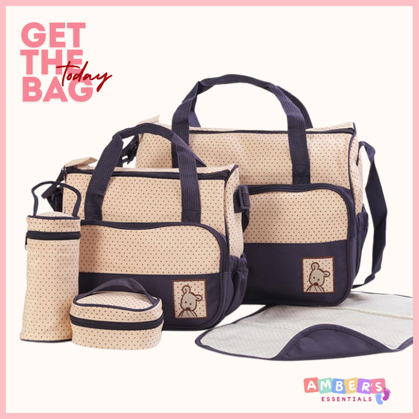 Amber's Essentials 5PCS Newborn Diaper Bag Nappy Baby Organizer Mummy ...