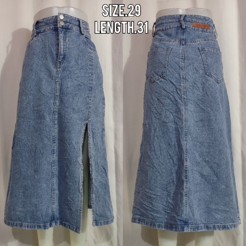 B45 PRELOVED DENIM SKIRT LONG | PALDA 3 | Shopee Philippines