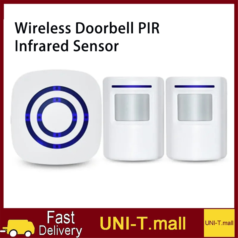 Wireless Doorbell PIR Infrared Sensor Motion Detector Entry Door Bell ...