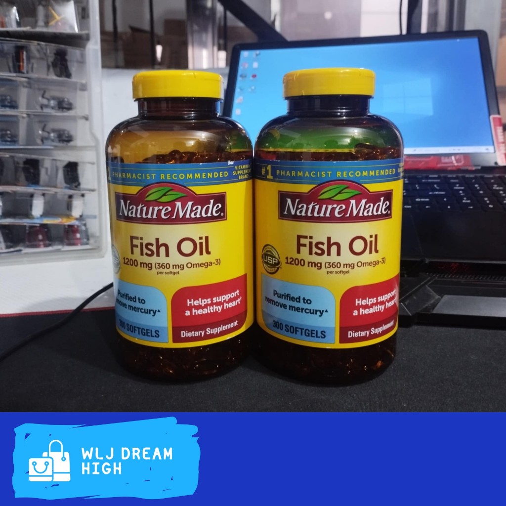 Nature Made Fish Oil 1200 mg (360mg Omega-3) 300 Pcs Softgels USP ...