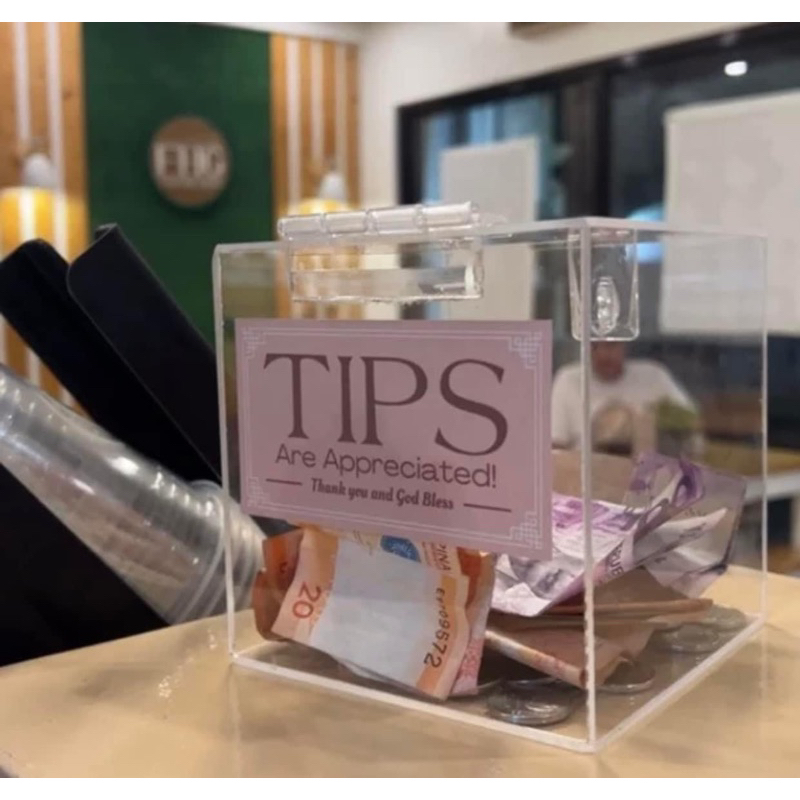 TIP BOX FOR RESTAURANT (Acrylic) Sticker not included | Shopee Philippines