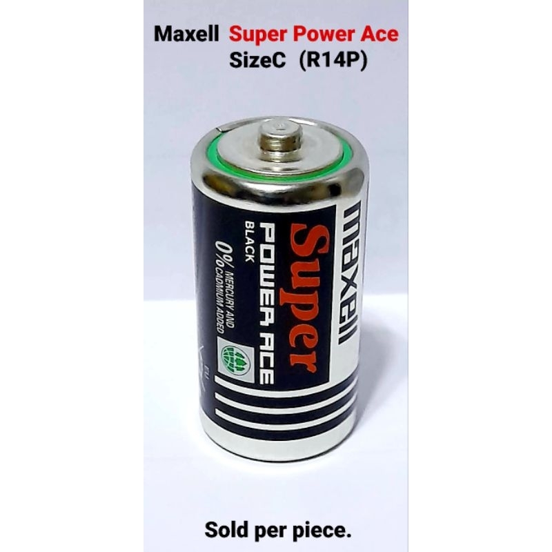 Maxell Super Power Ace Battery Size C. (R14P) | Shopee Philippines