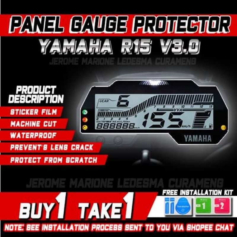 PANEL GAUGE PROTECTOR YAMAHA R15 V3 | Shopee Philippines