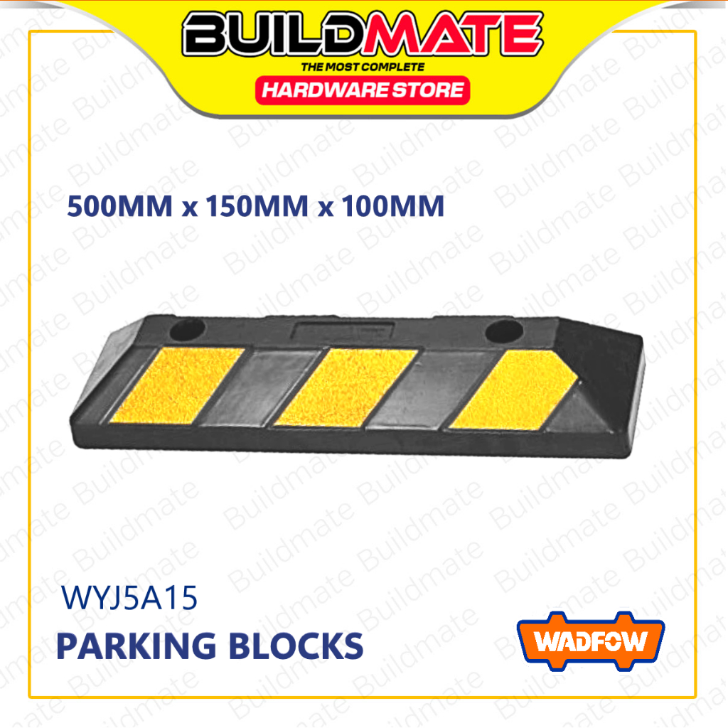 BUILDMATE Wadfow Parking Blocks 500x150x100mm Rubber Car Stop Bumpers ...
