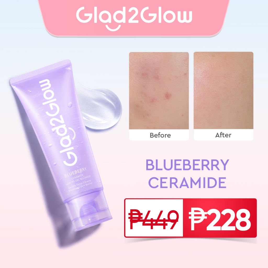 [G2G] Glad2Glow Blueberry Ceramide Low Ph Gel Cleanser Skin Care Deep ...