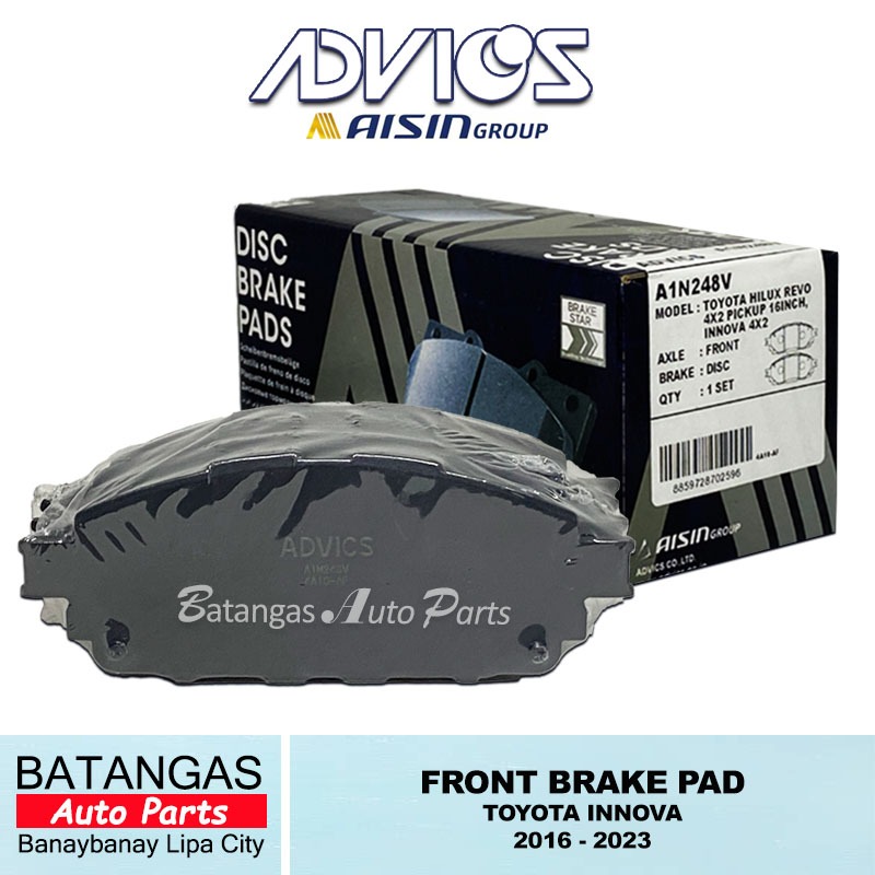 ADVICS FRONT BRAKE PAD TOYOTA INNOVA 2016-2023 1SET MADE IN JAPAN AISIN ...