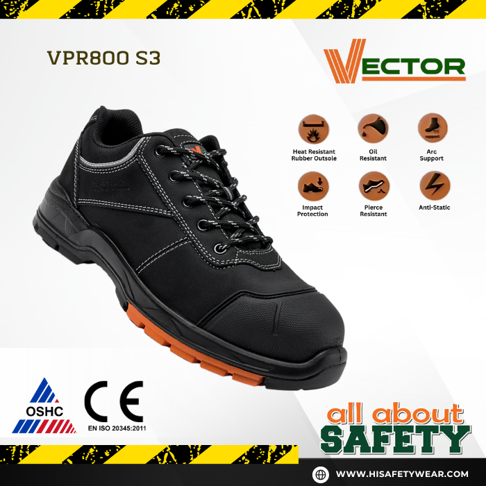 LOWCUT VECTOR SAFETY SHOES - VPR800 S3 STEEL TOECAP AND STEEL MIDSOLE ...