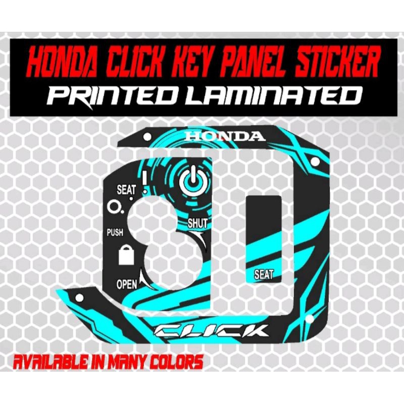 Honda click key panel sticker printed laminated waterproof | Shopee ...