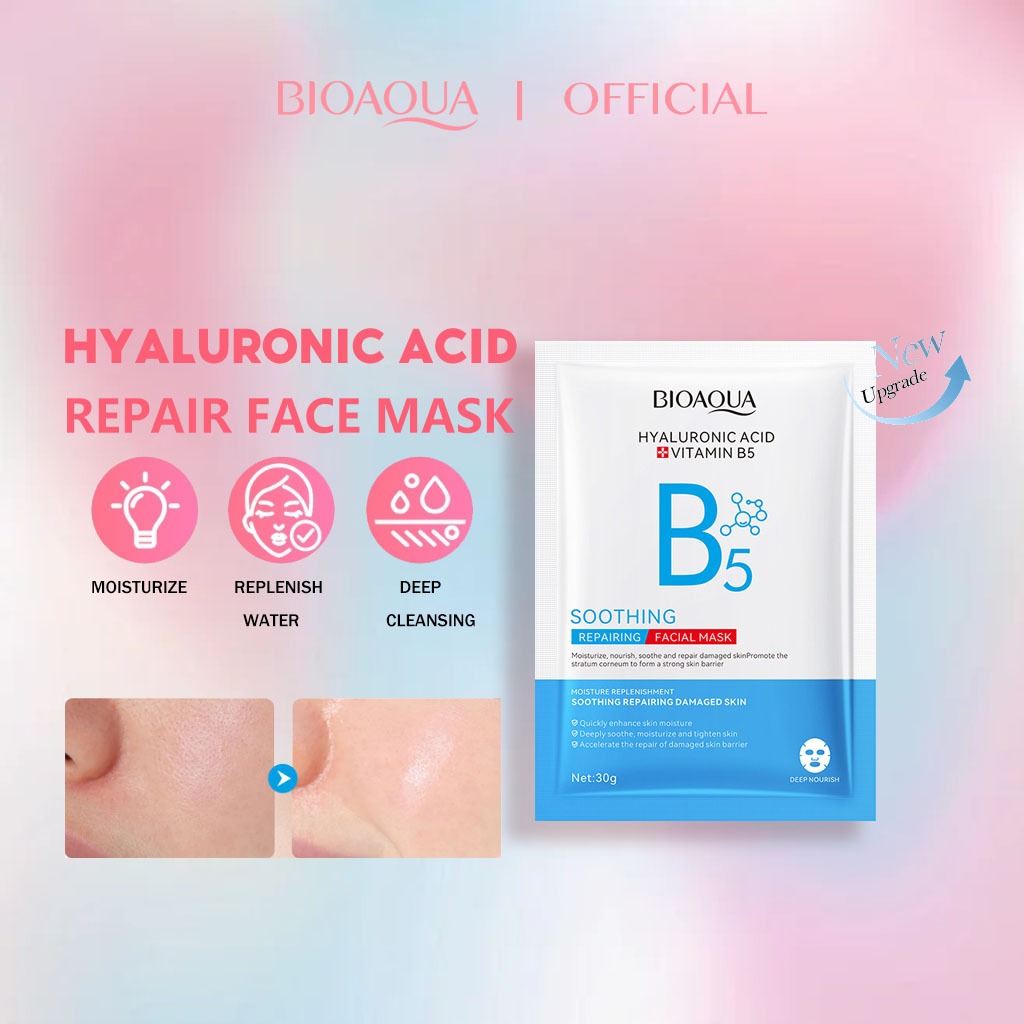 BIOAOUA Vitamin B5 Hyaluronic Acid Soothing&Repairing Contracted Pores ...