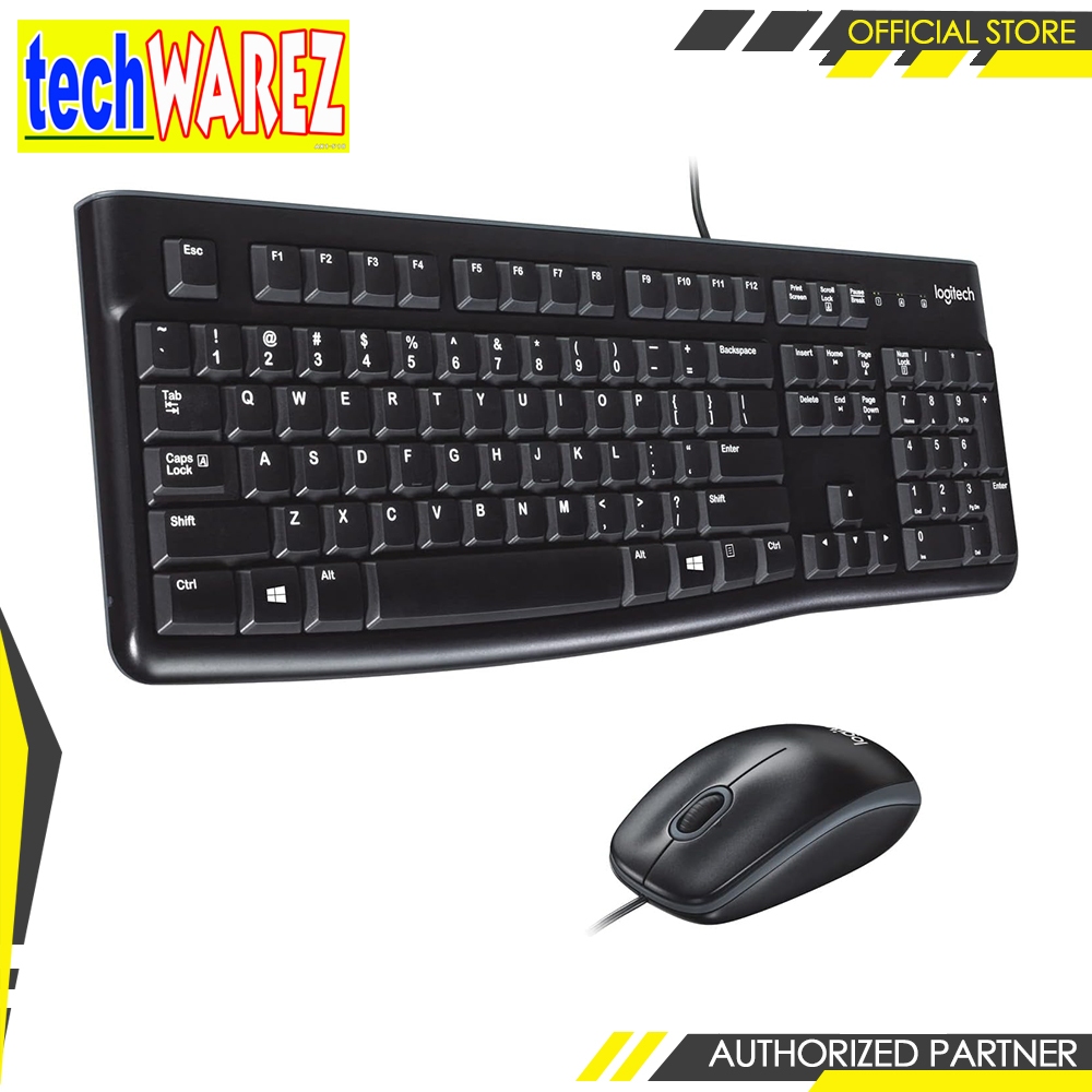 Logitech Mk120 Wired Keyboard And Mouse Combo Optical Wired Mouse Full Size Plug And Play