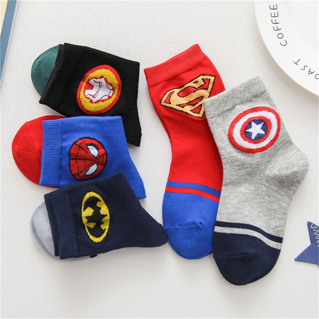 K1# 5-pack 4-10 year old cartoon boy socks elastic socks | Shopee ...