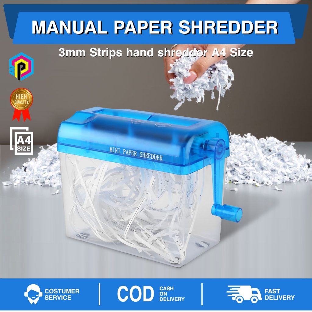 Manual Paper Shredder A4 3mm Strips Hand Shredder for Office Home ...