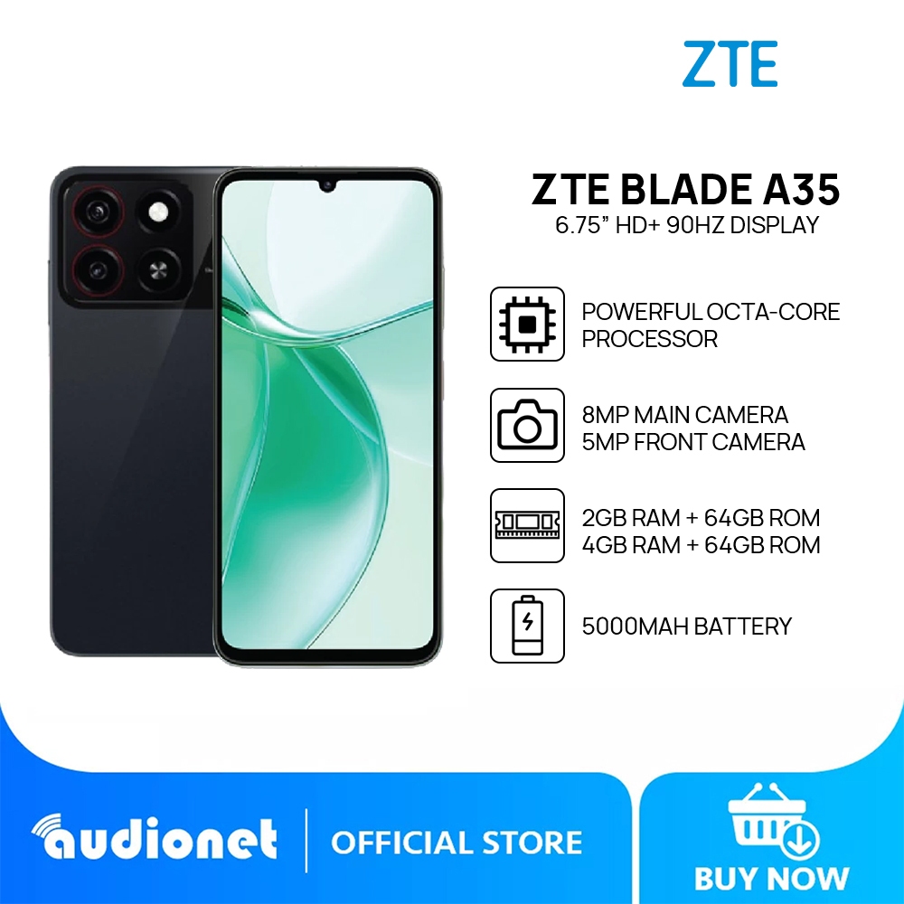 ZTE Blade A35 Smartphone | 2GB+64GB/4GB+64GB | Octa-core Processor | 6. ...