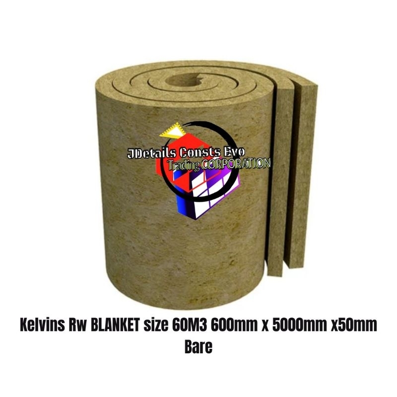 Kelvin Rock wool Blanket Insulation 60m3 50mmX600mmX5000mm bare 5pcs ...