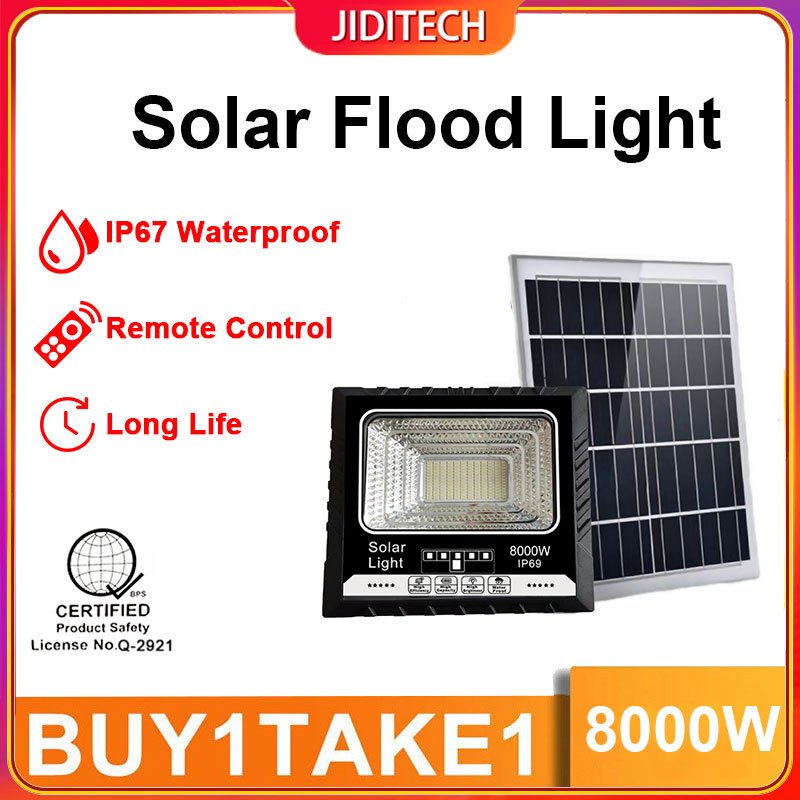 Jiditech 5000W /8000W Solar Light LED Light outdoor LED solar flood ...