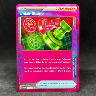 Pokemon TCG Unfair Stamp Ace Spec Rare 165/167 2024 Scarlet & Violet ...