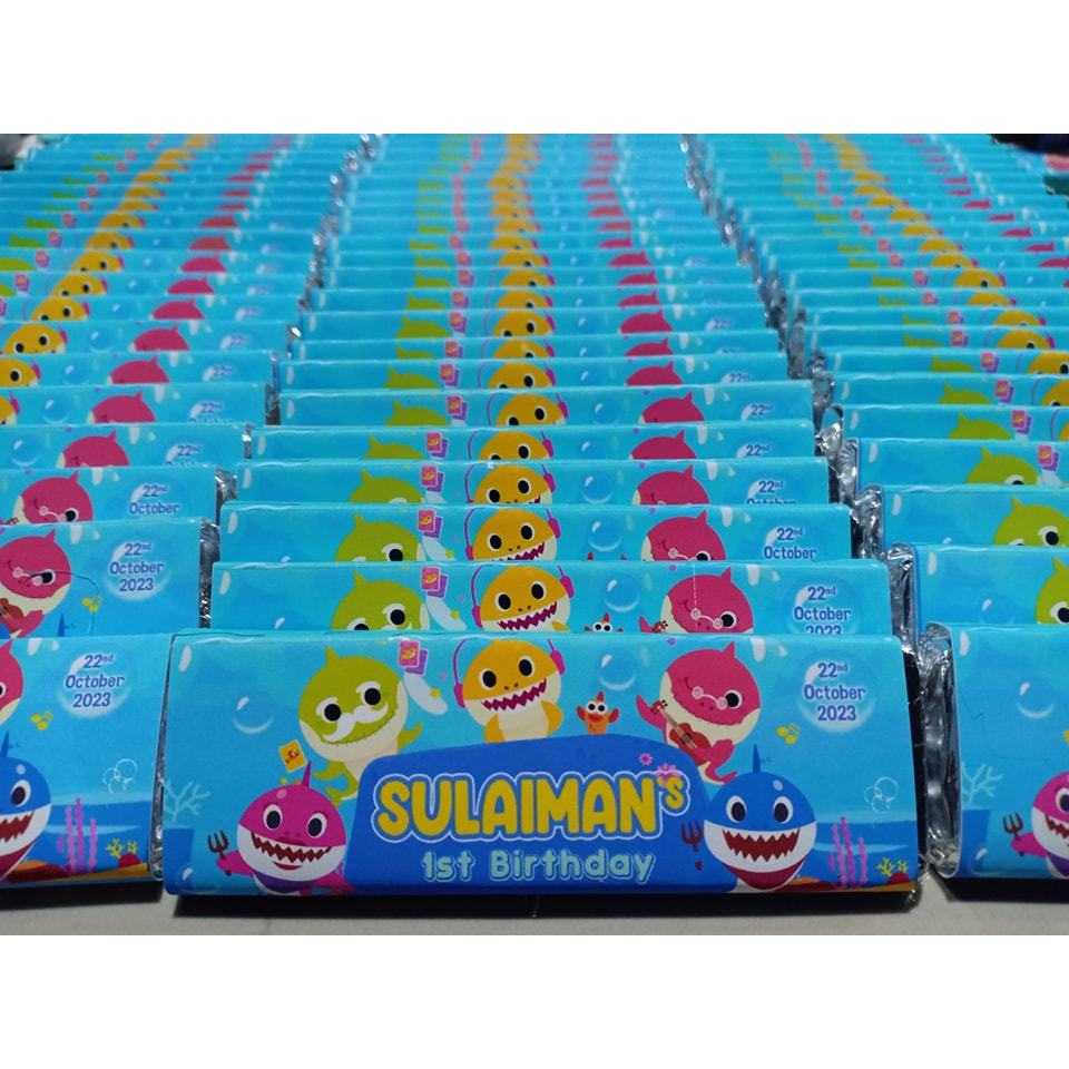 BABY SHARK theme CHOCOLATE BARS, personalized, FREE Layout | Shopee ...