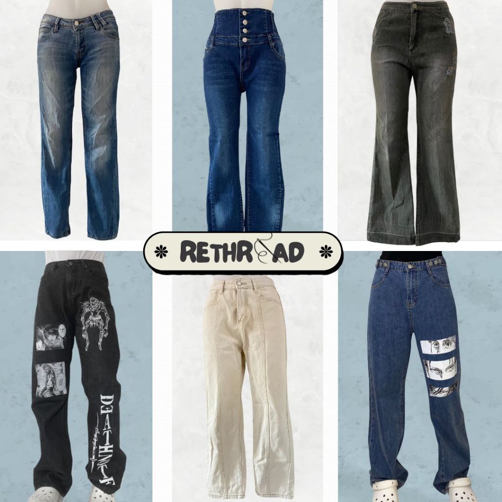 Preloved Jeans, Hand-Painted Anime Pants - Customized Naruto, Demon ...