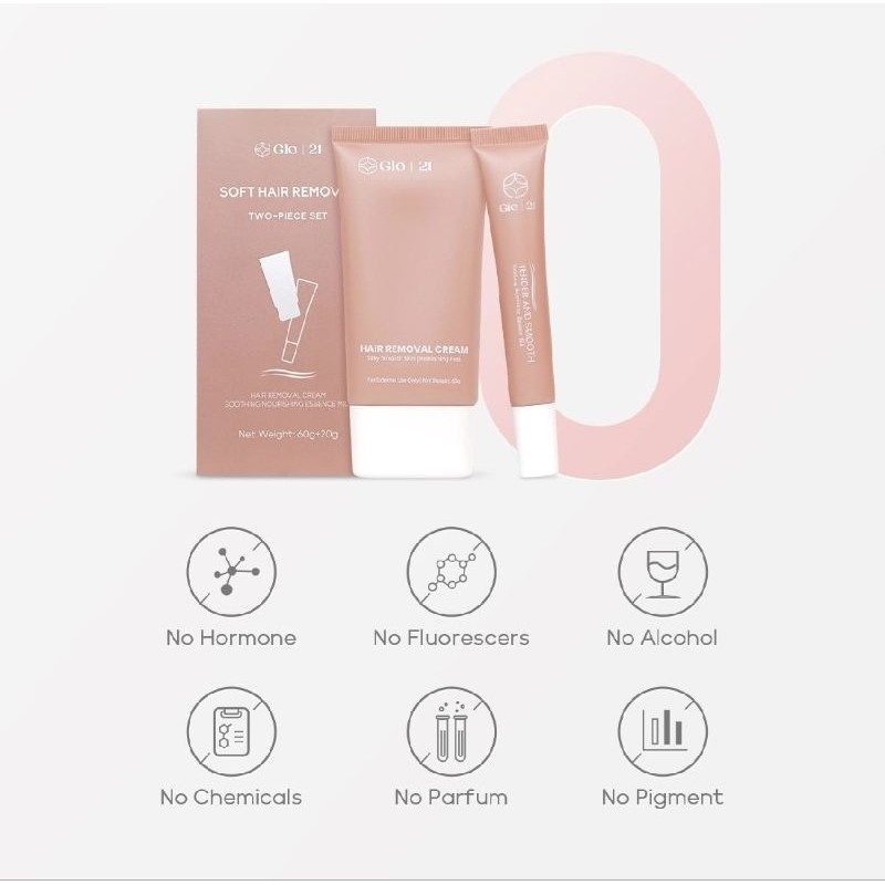 Glo21 Hair Removal Cream 60 grams Free Compress Towels (White Spatula ...
