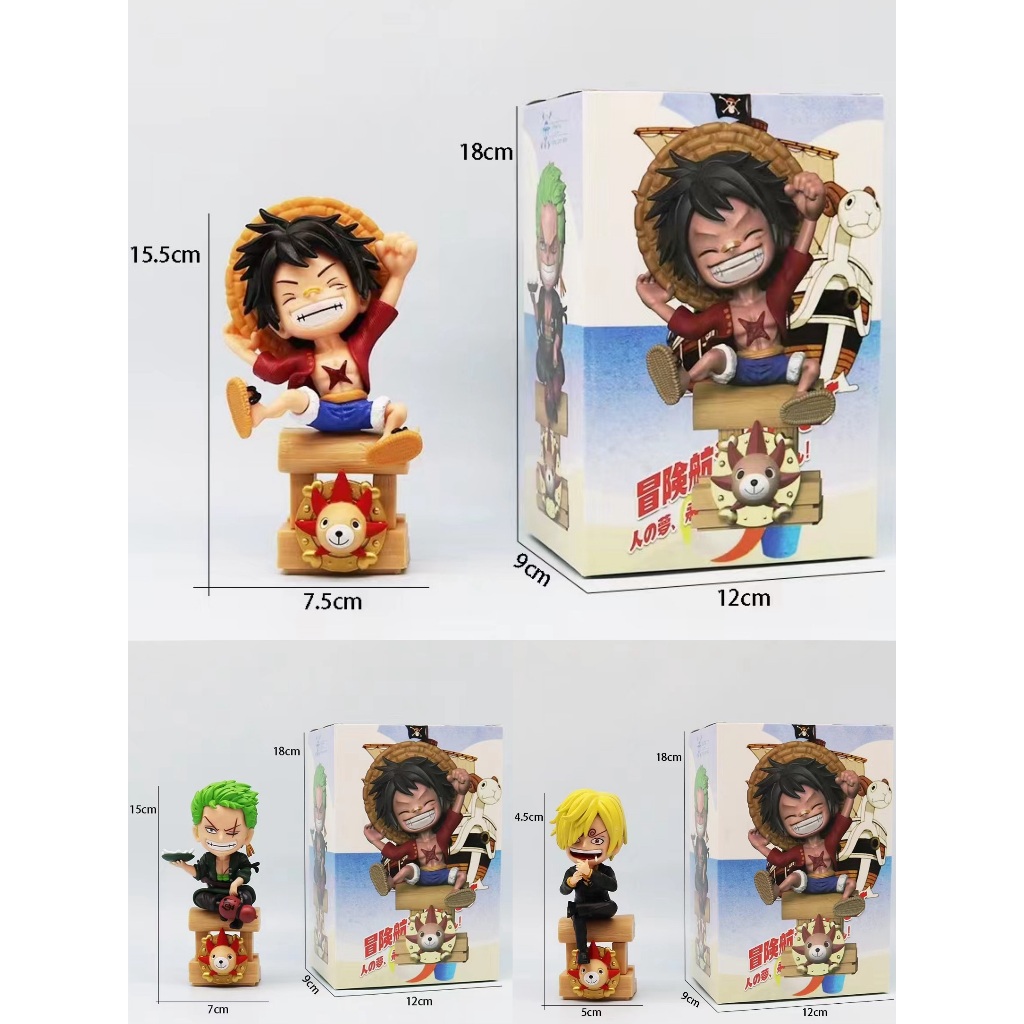 One Piece Luffy Monkey D. Luffy Zoro Sanji Sitting On Logo Thousand ...