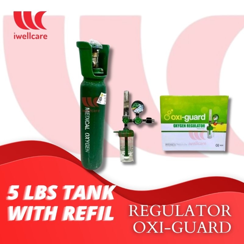 Oxygen Tank 5LBS with complete set (with content/refil) and Oxi-Guard ...