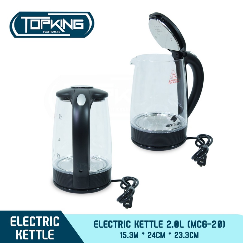 Micromatic MCG-20 2 liters Electric Glass Kettle | Shopee Philippines