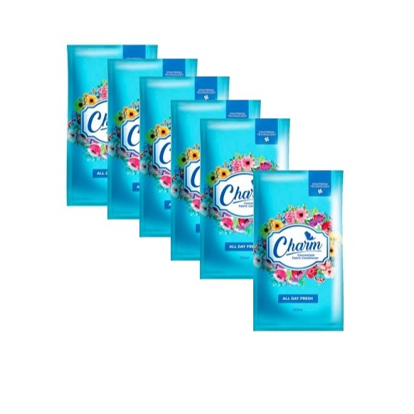 Charm Fabric Conditioner All Day Fresh Blue 30mL 6's | Shopee Philippines