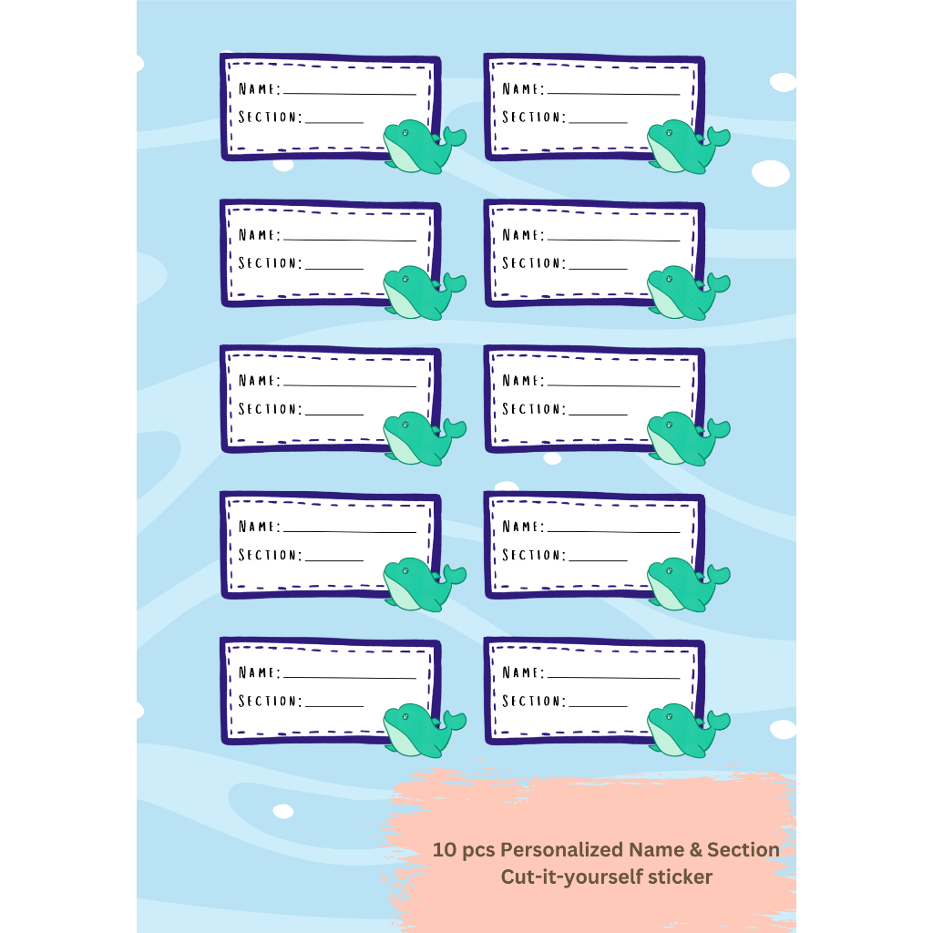 10 Pcs. Subject Label Sticker/ 10 Pcs Name and & Section Stickers ...