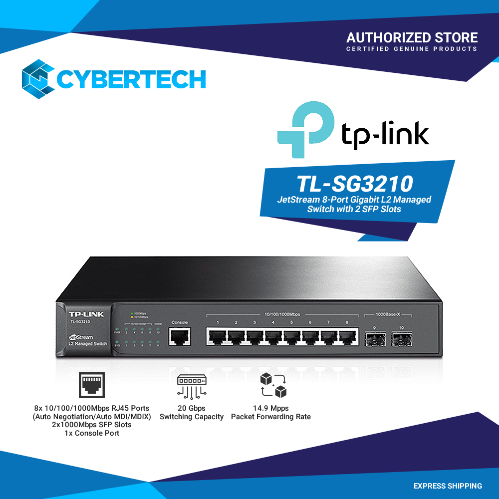 TP-Link TL-SG3210 Omada 8-Port Gigabit L2+ Managed Switch With 2 SFP ...