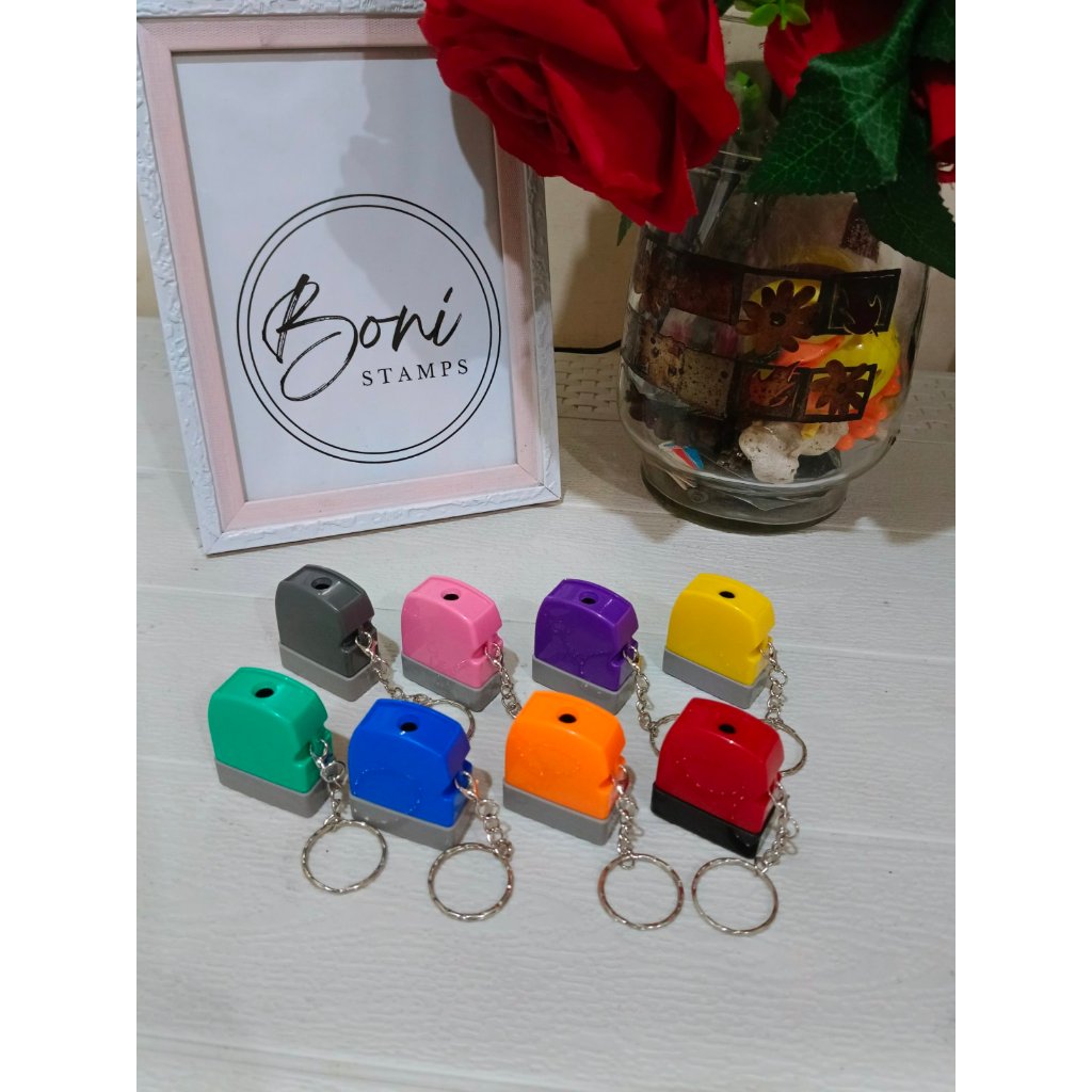 HA1027 Customized Name Stamp with Keychain and 3ml INK REFILL | Shopee ...